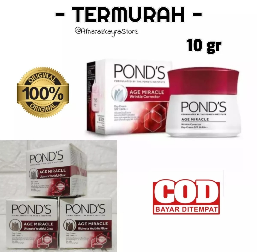 Ponds Age Miracle Day Cream 10 gr (Kemasan Lama) / Youthful Day Cream ...
