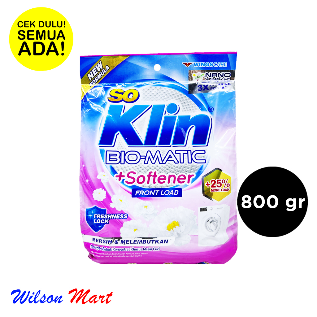 SO KLIN BIO MATIC SOFTENER FRONT LOAD 800 GRAM | Lazada Indonesia