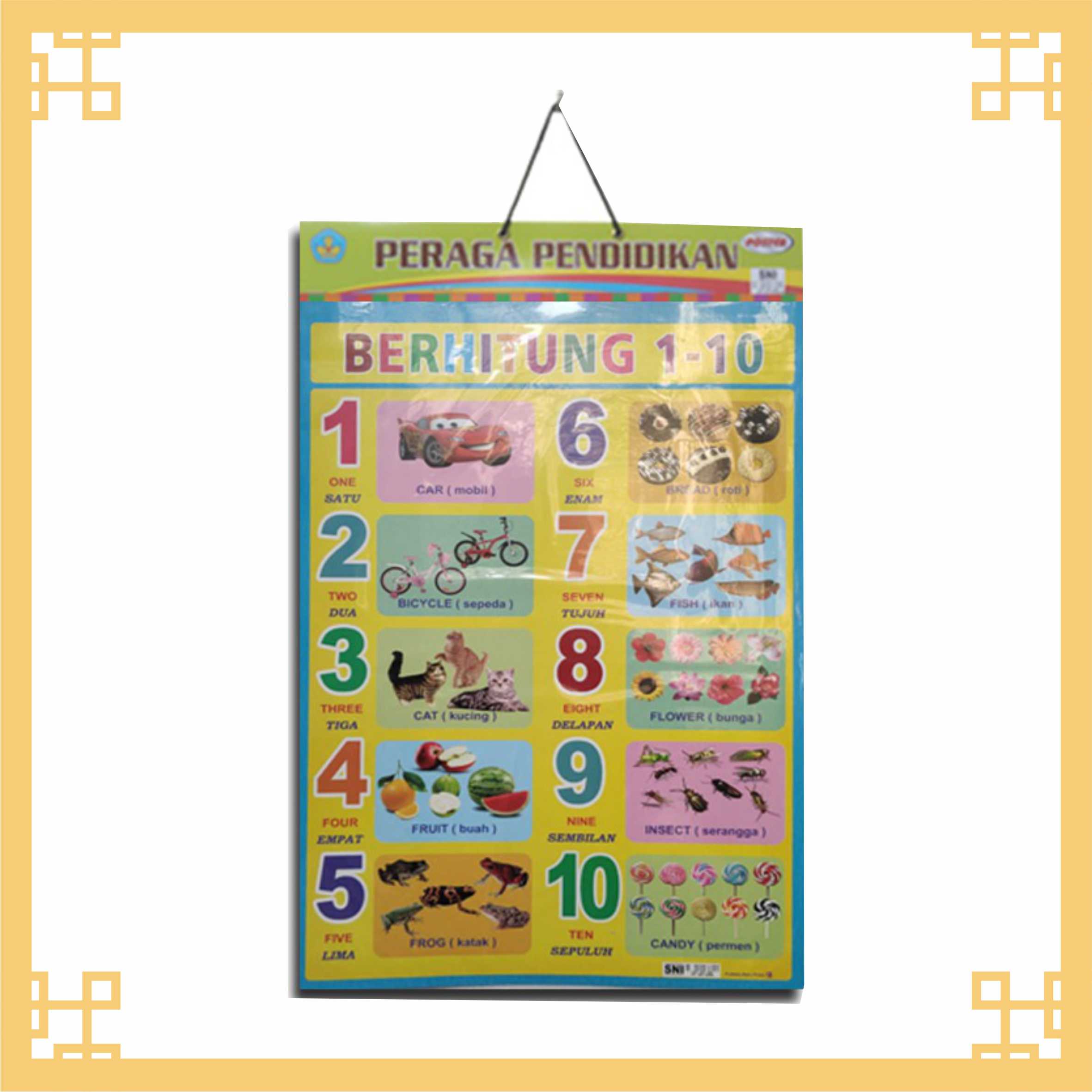 Poster Edukasi Anak - Poster Anak Berhitung 1-10 | Lazada Indonesia