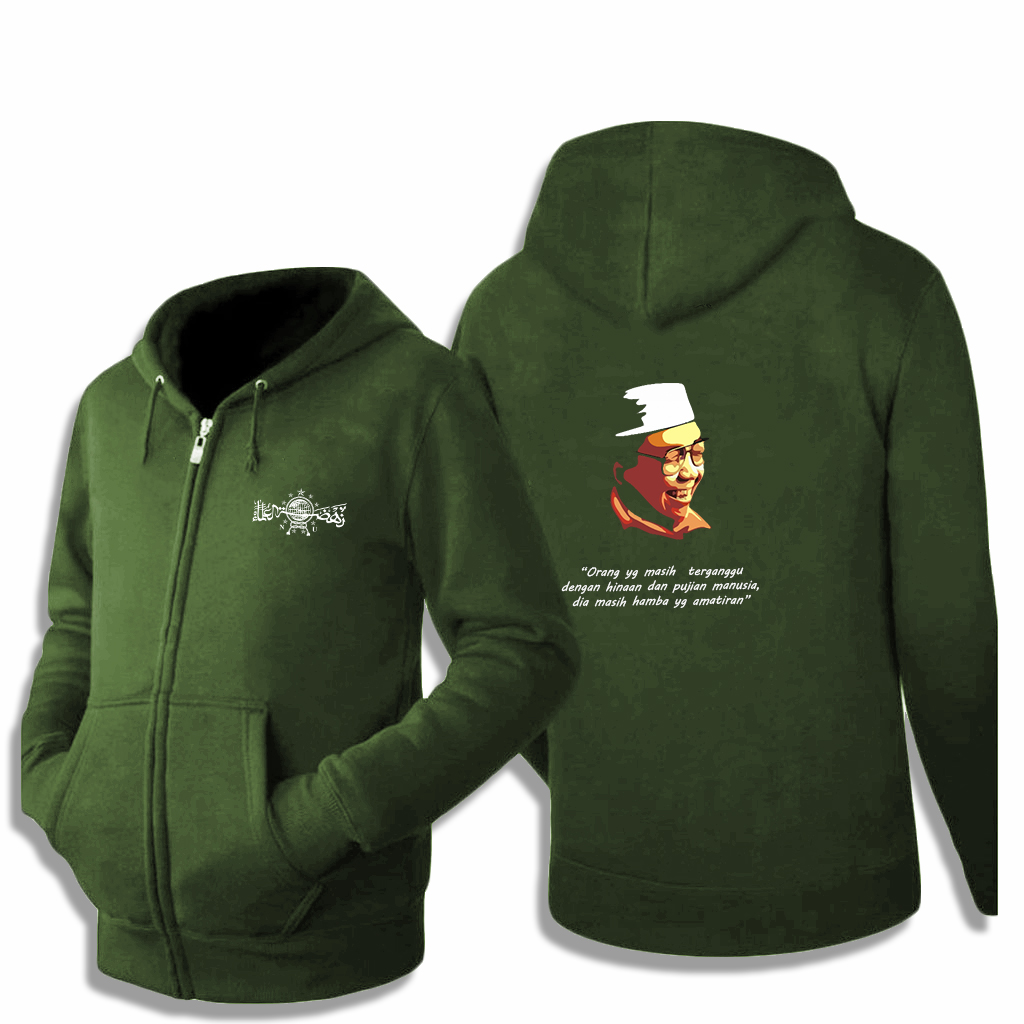 JAKET HODDIE GUS DUR / JAKET CUSTOM / BISA CUSTOM SABLON SESUAI PESANAN ...