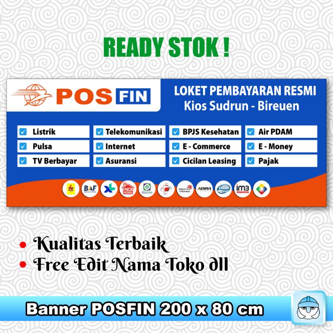 BANNER SPANDUK POSFIN 200X80cm | Lazada Indonesia