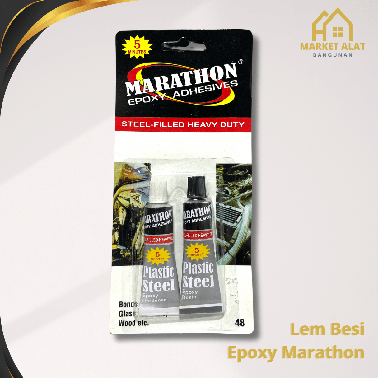 Lem Besi Epoxy 5 Menit SHIMIZU MARATHON / Lem Besi Lima Menit Hardener ...