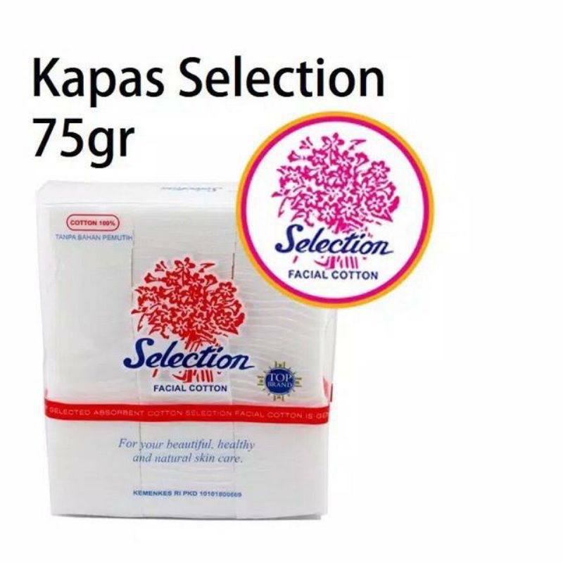KAPAS SELECTION FACIAL COTTON 35GR/50GR/75GR/ SELECTION COTTON BUD ...