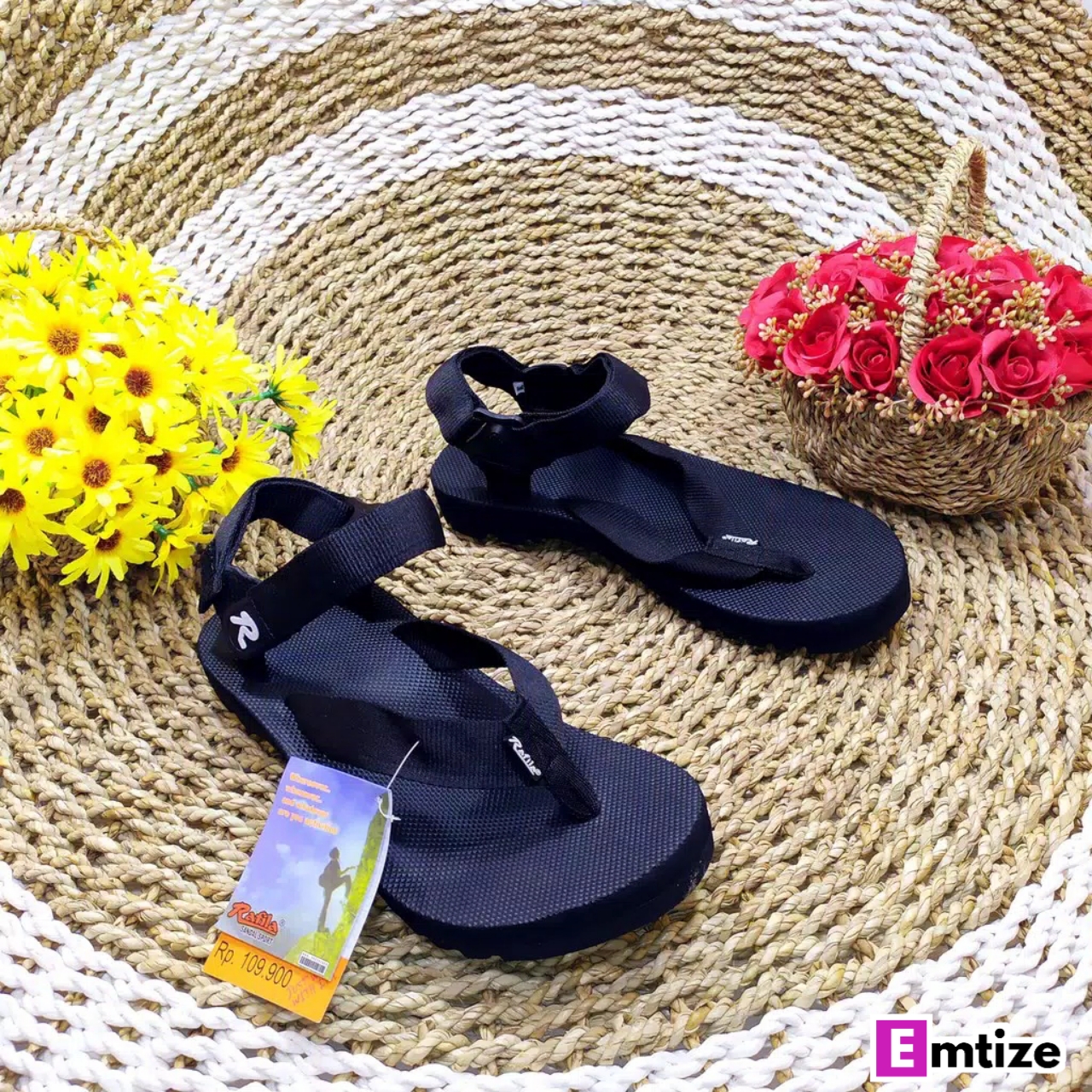 Rafila - Sandal Gunung Sport Pria JH-Hitam Polos | Lazada Indonesia