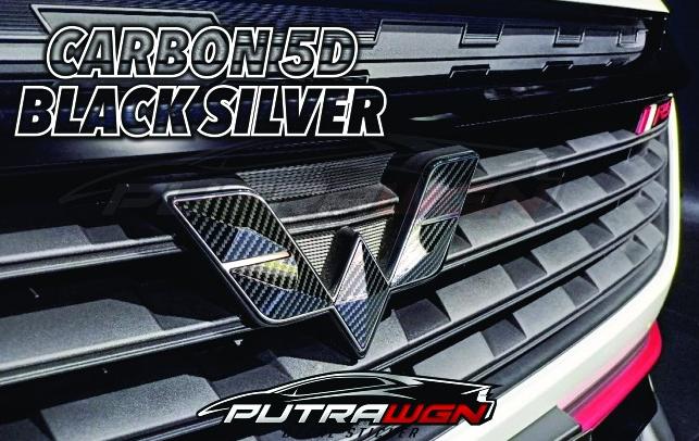 STICKER LOGO WULING NEW ALMAZ RS CARBON 5D BLACK SILVER BERKUALITAS ...