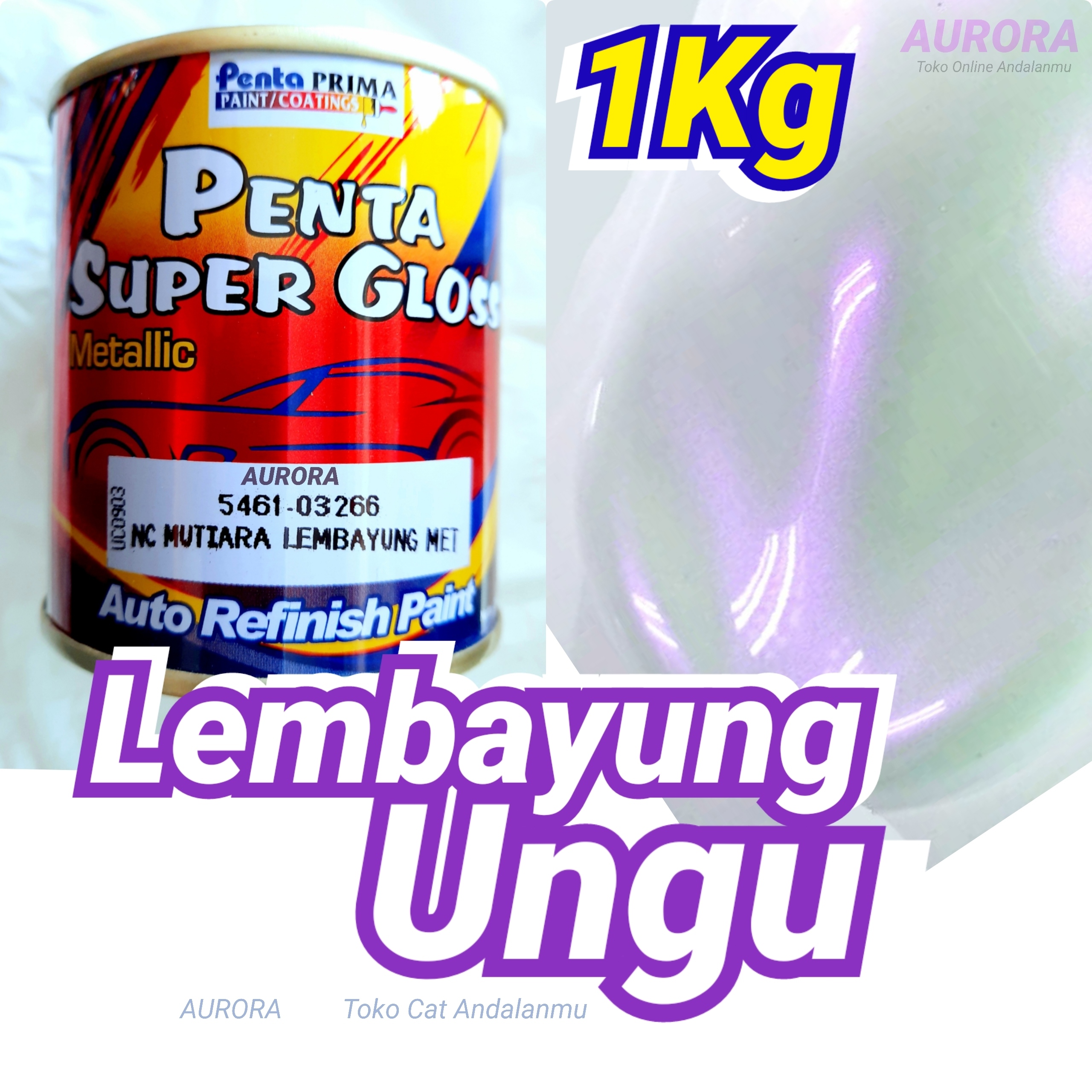 Cat Mutiara Lembayung Ungu 1Kilo Penta Super Gloss Pearl Violet 1Kg ...