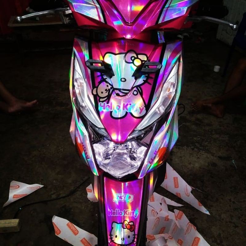 Dekal sticker Beat street full body hologram pelangi | Lazada Indonesia