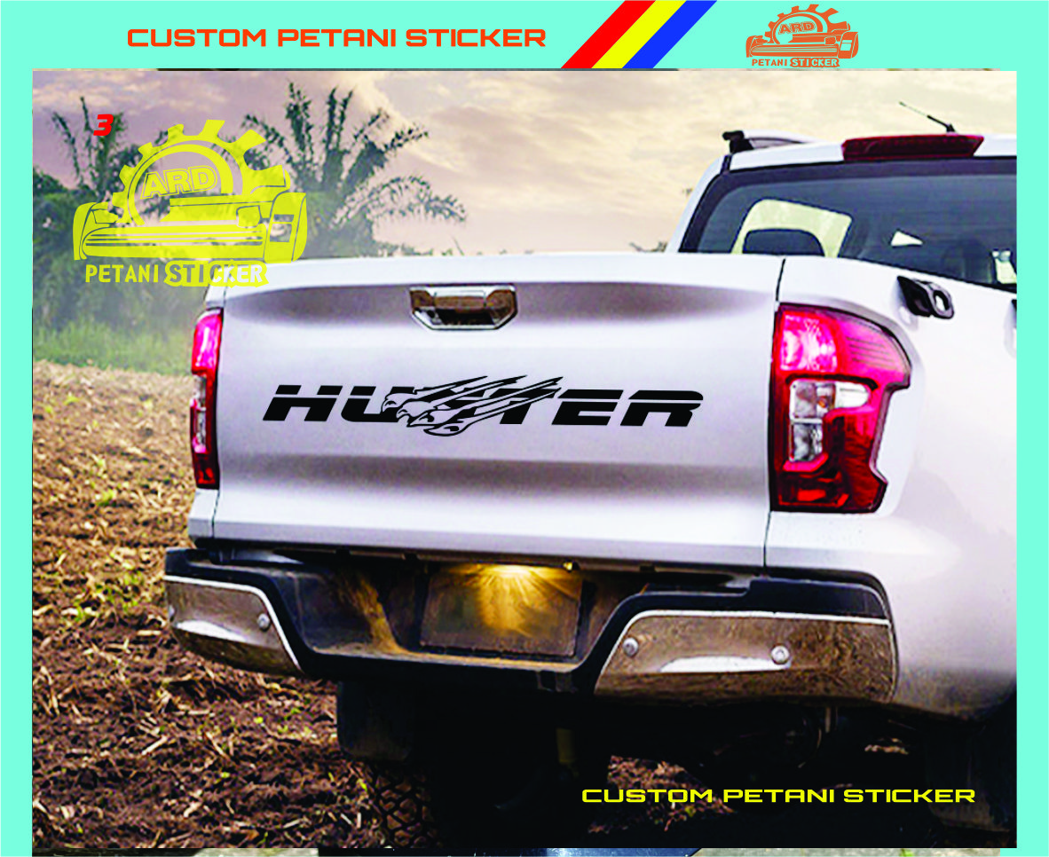 STIKER STICKER MOBIL BAK PINTU BELKANG HUNTER MOTIF CAKARAN MOBIL ...