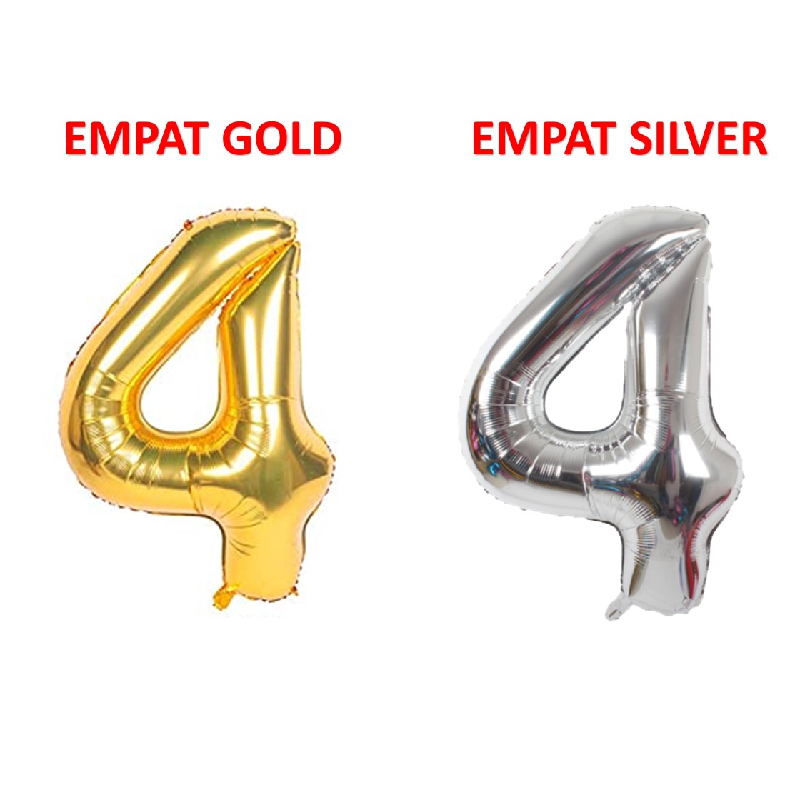 Balon Foil Gold Silver 40Cm Balon Pesta Ulang Tahun Balon Angka Satuan ...