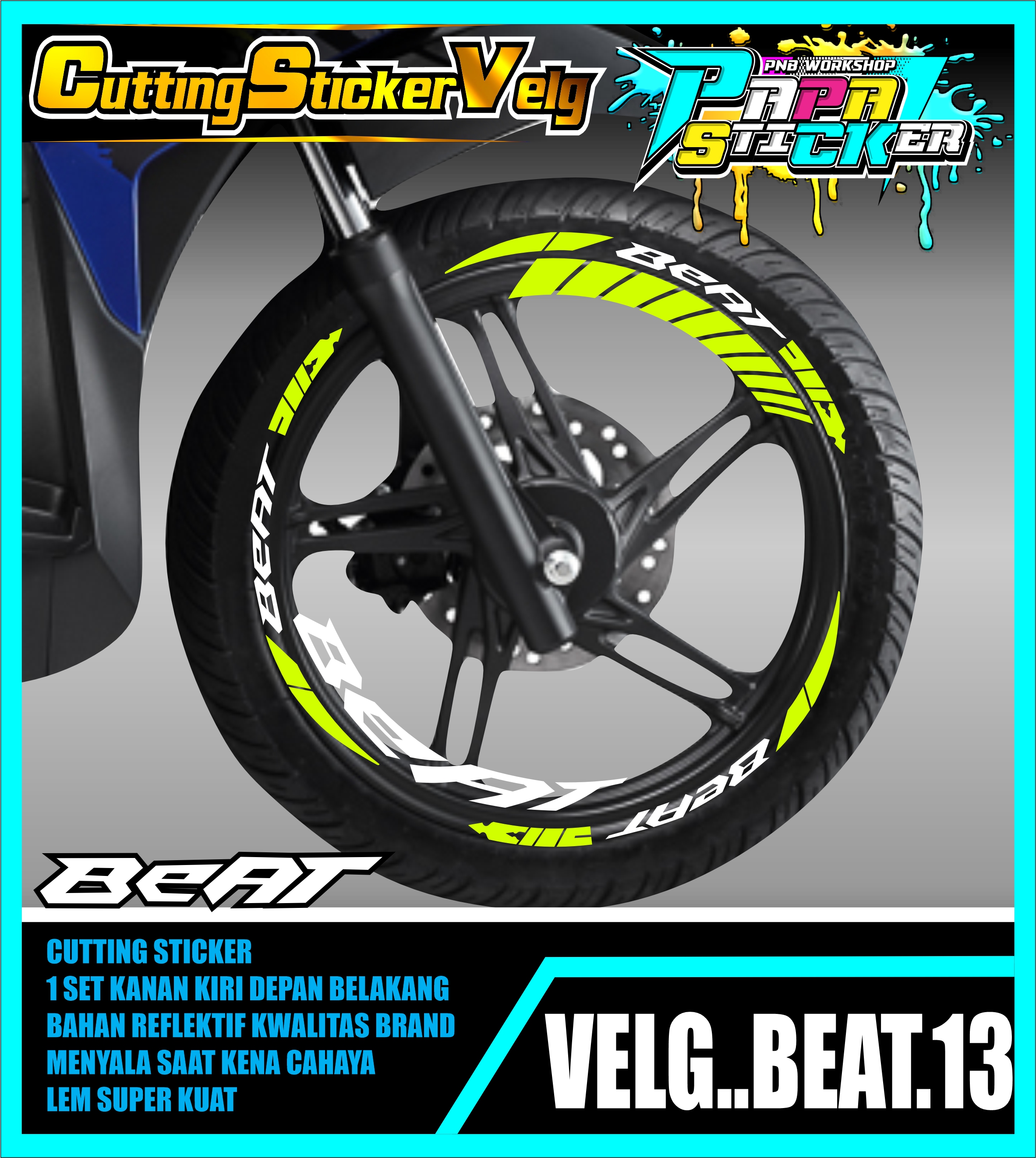 STIKER VELG BEAT CUTTING STICKER VELG BEAT CUTTING VARIASI 13 | Lazada ...