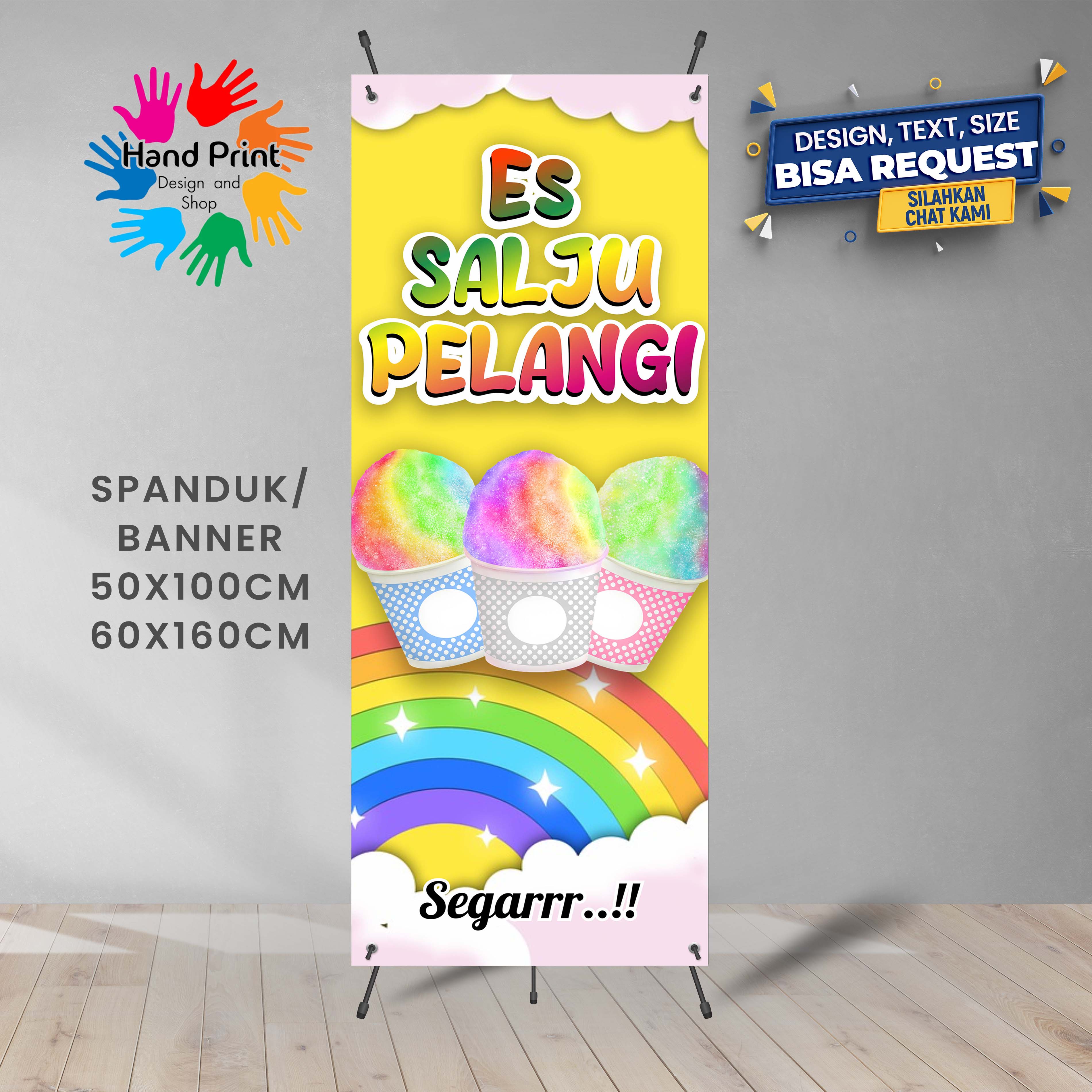 Spanduk Banner Es Salju Pelangi D Gratis Memesan Desain | Lazada Indonesia