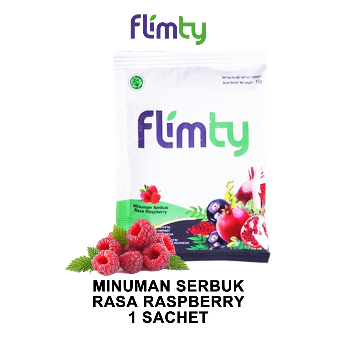 (1 Sachet) Flimty Fiber Raspberry Minuman Fiber Pelangsing Original ...