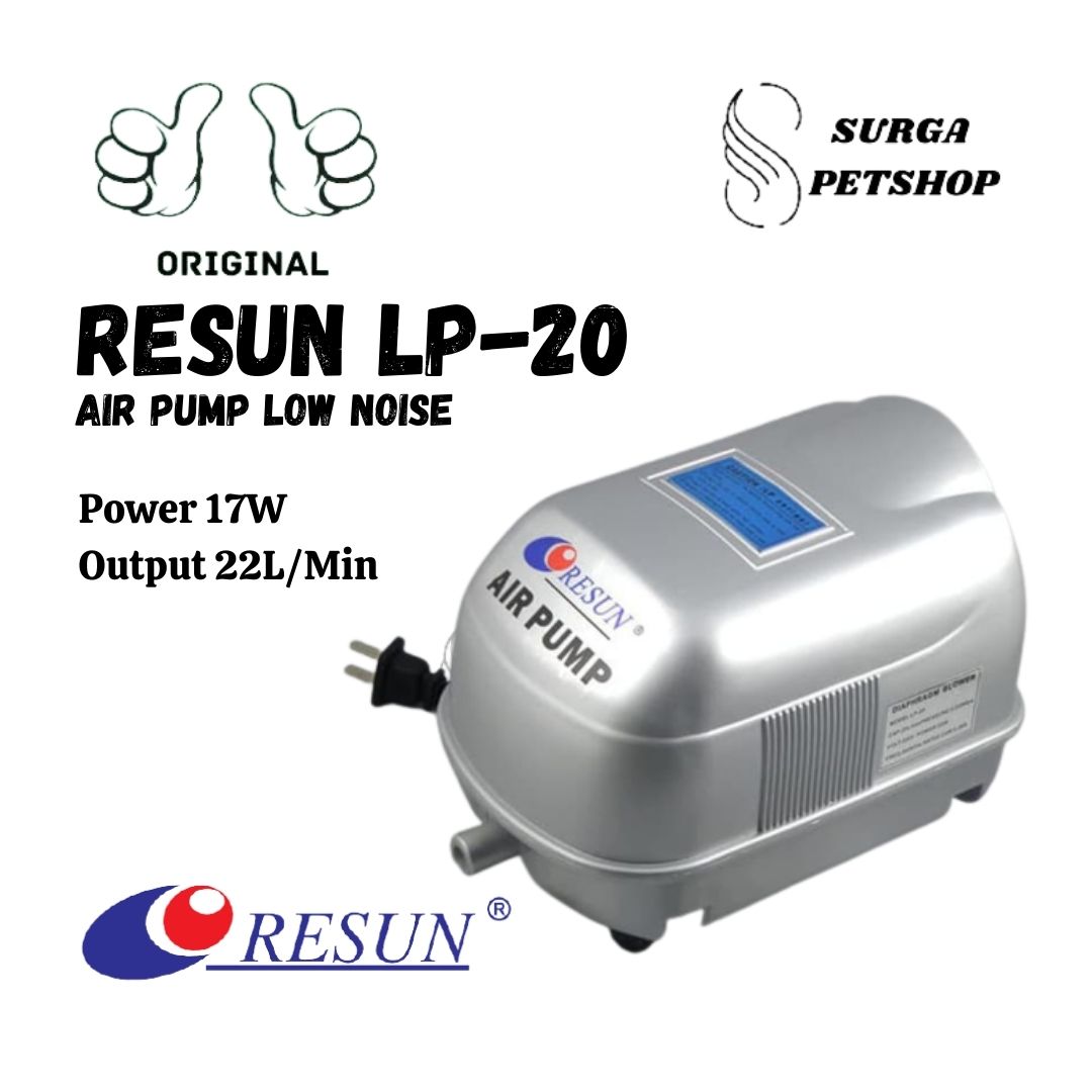 RESUN LP 20 Pompa Udara Aerator LP20 Air Pump Low Noise Airpump Aerasi Aquarium Akuarium Kolam ...