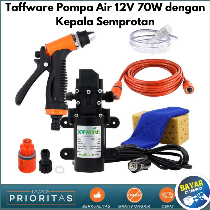 Paket Lengkap Pompa Air Steam Motor Dan Mobil 12V 70W / Pompa Air Cuci ...