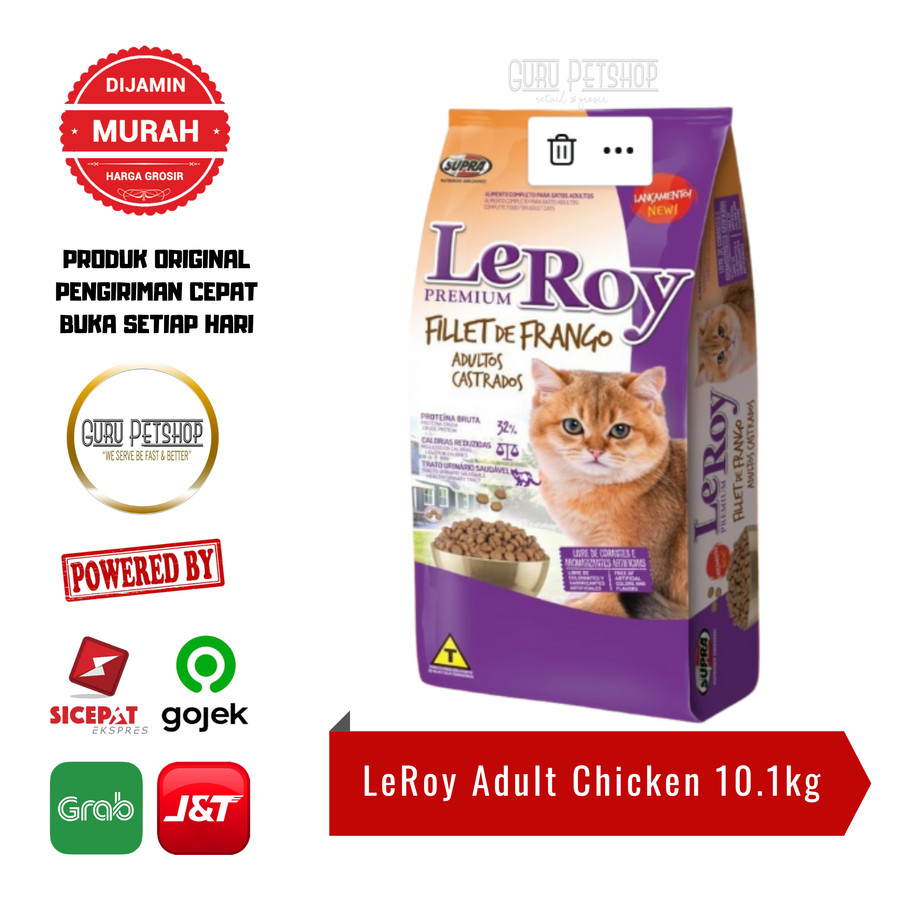 Makanan Kucing LeRoy Chicken Fillet 10kg Leroy Fillet de Frango Adult ...