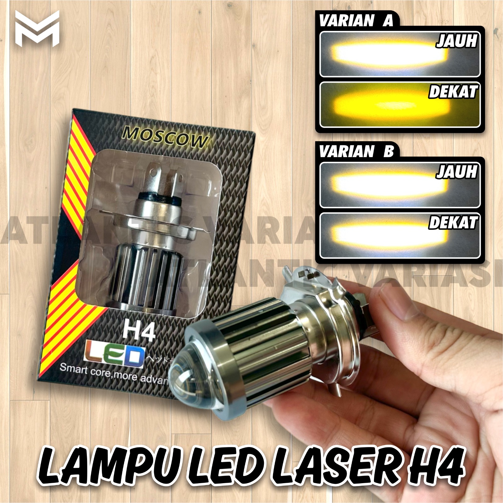 LAMPU LED H4 BOHLAM H4 ATAU LAMPU LED LASER H4 HEADLAMP HIGH LOW 18 W LAMPU DEPAN UTAMA YAMAHA ...