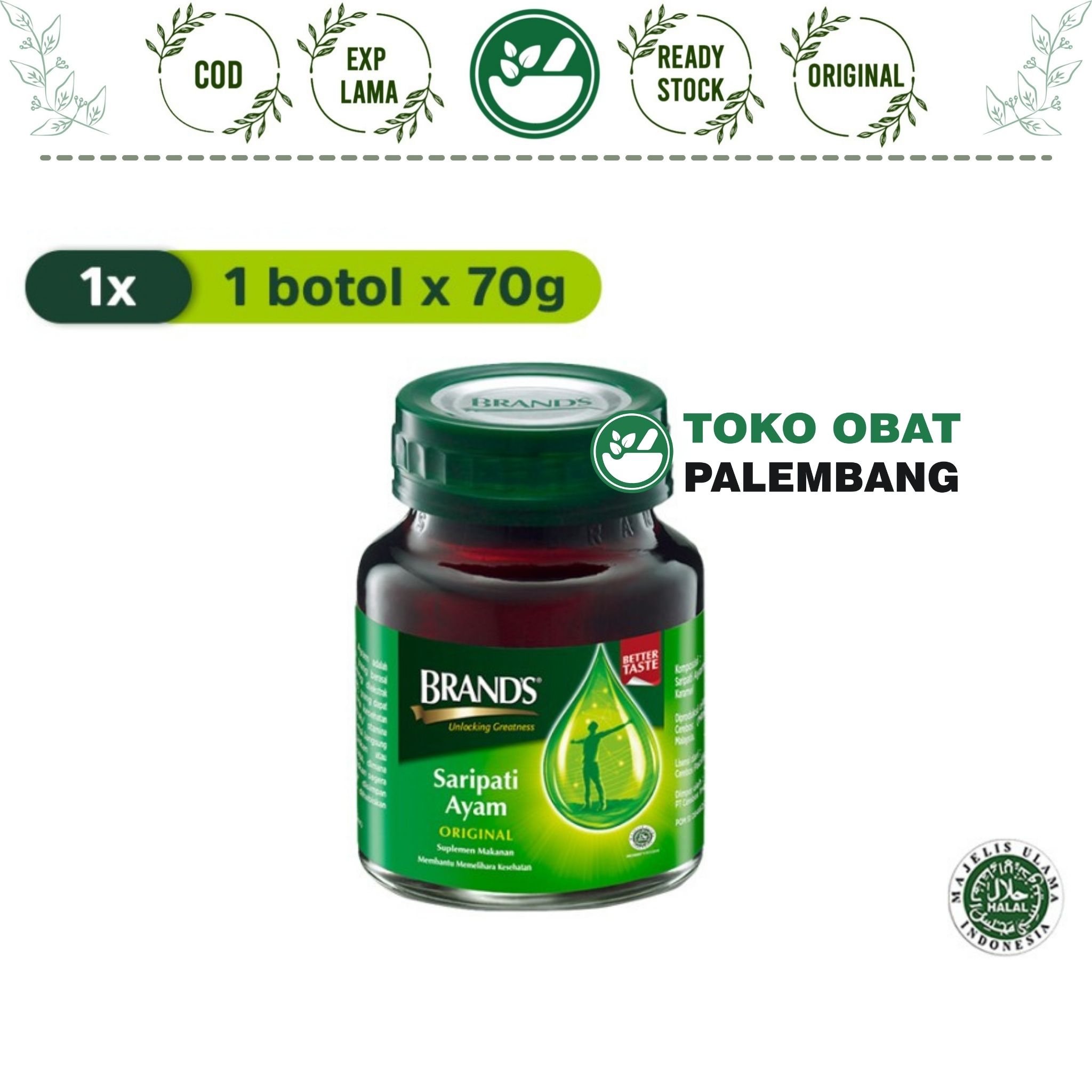 1BOTOL BRAND SARI PATI AYAM ORIGINAL 70GRAM ESSENCE OF CHICKEN BRAND'S ...