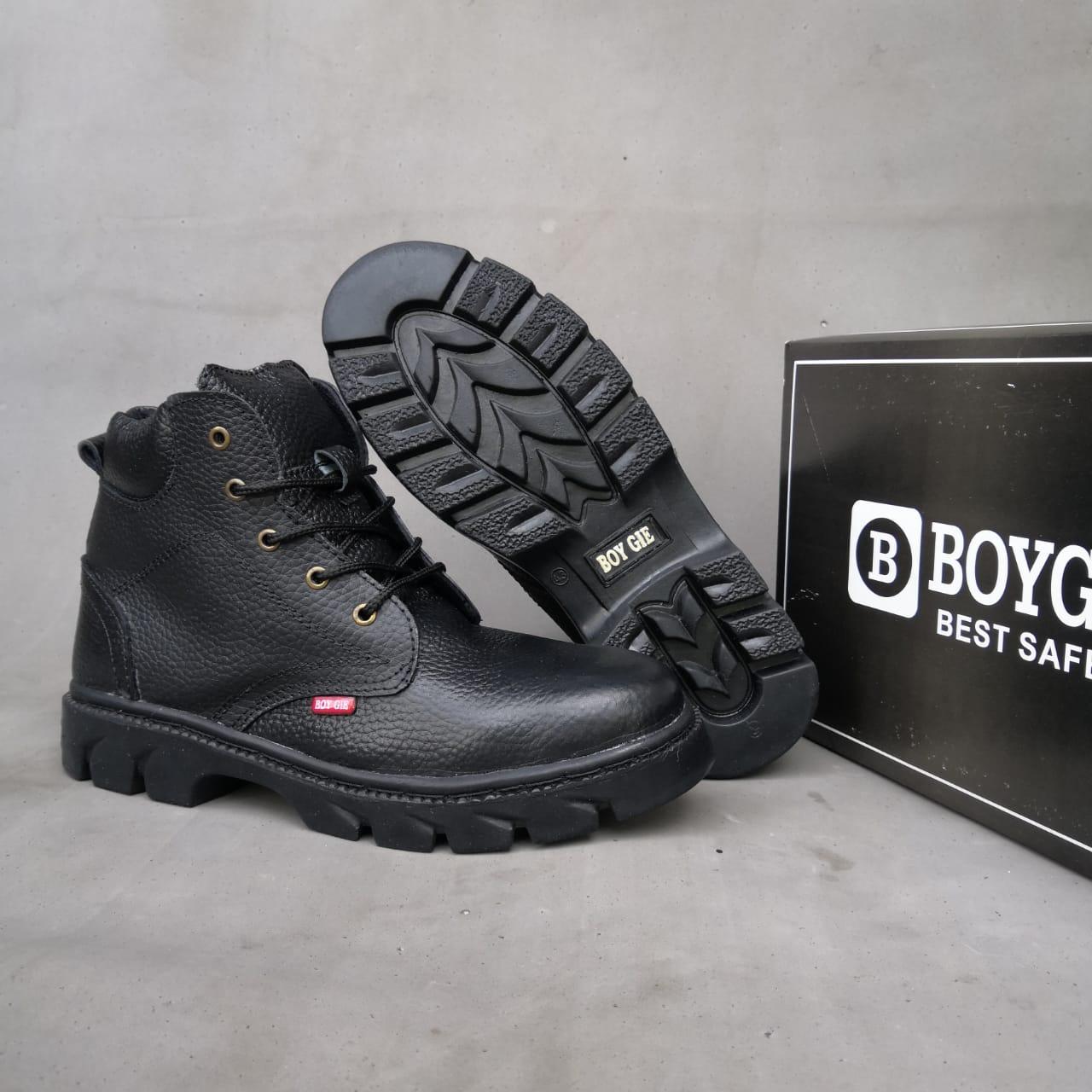 Sepatu Safety Boot Proyek Kulit Asli / Sepatu Boygie Boot Boy Gie | Lazada Indonesia