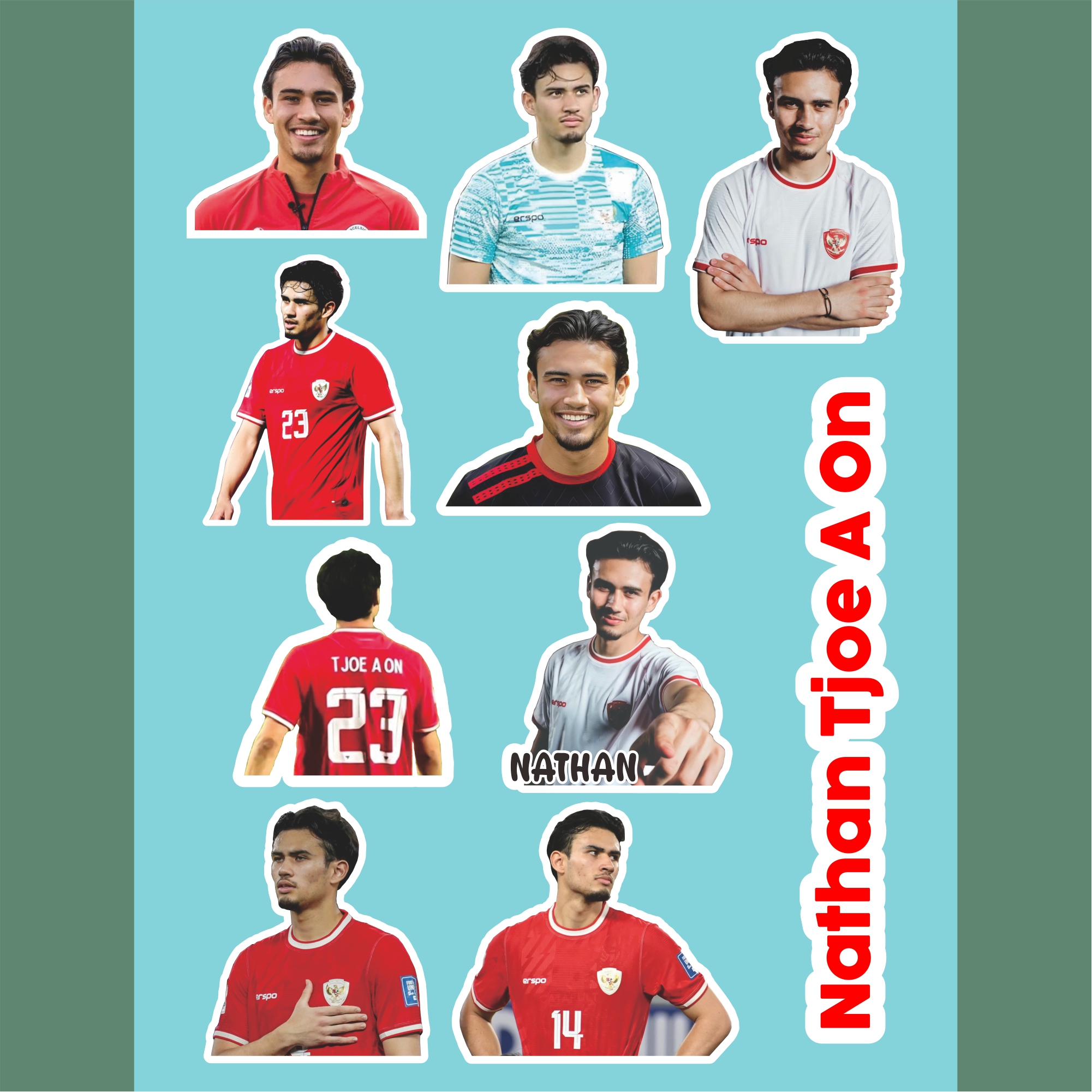 Stiker Pack Nathan Tjoe - Stiker Timnas Indonesia - Tumbler Laptop ...