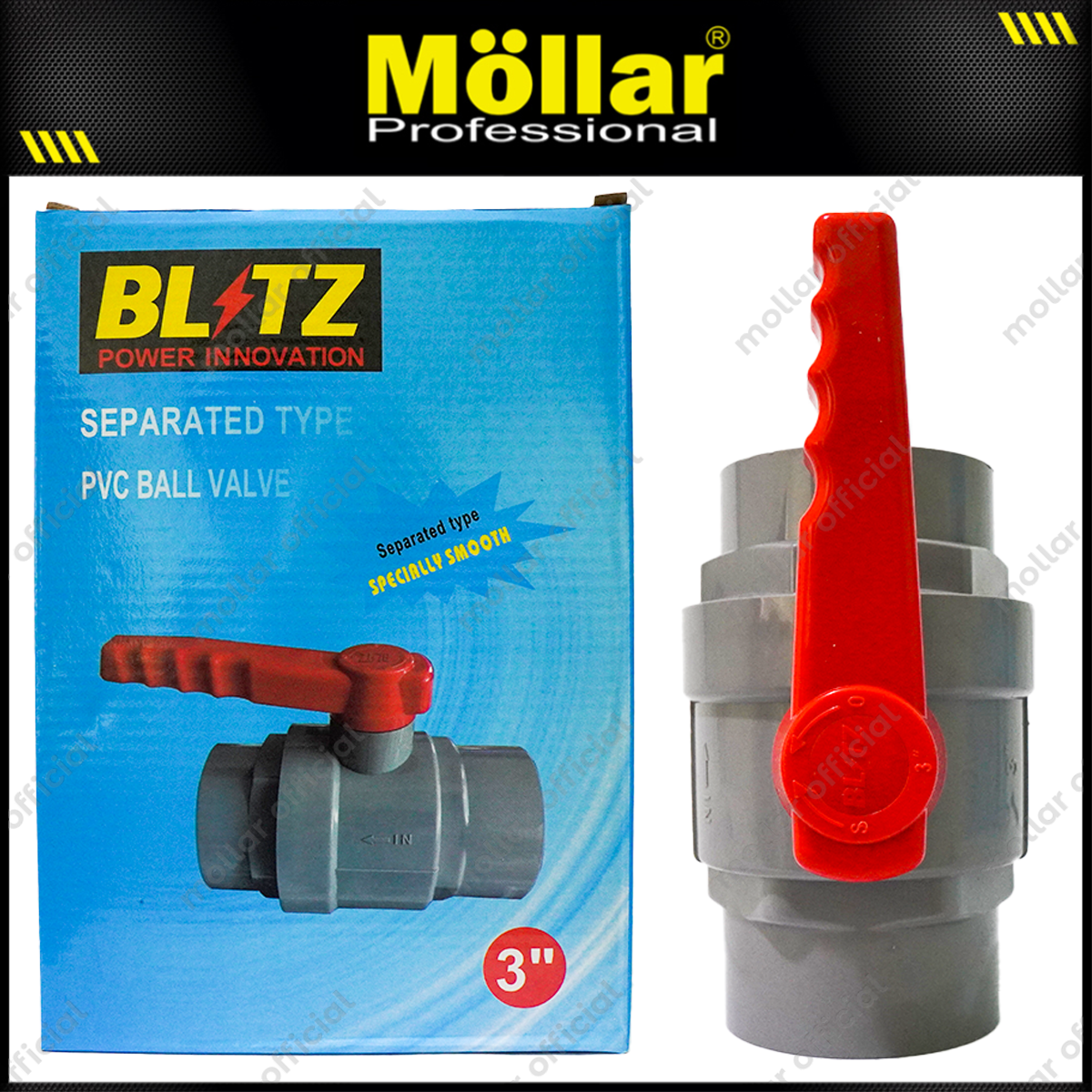 BLITZ 931 Ball Valve 3" PVC Polos Stop Kran Air Pipa Gagang Plastik | Lazada Indonesia