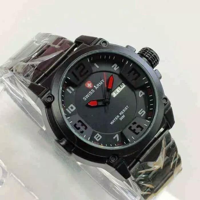 Swiss Army Pria Ekslusif Tanggal Hari Aktif Tali Rantai Stainnless ...