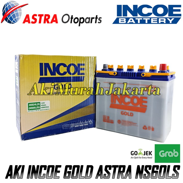 Aki Mobil Honda HRV INCOE GOLD Astra NS60LS Aki Basah 12V / 45 Ah ...