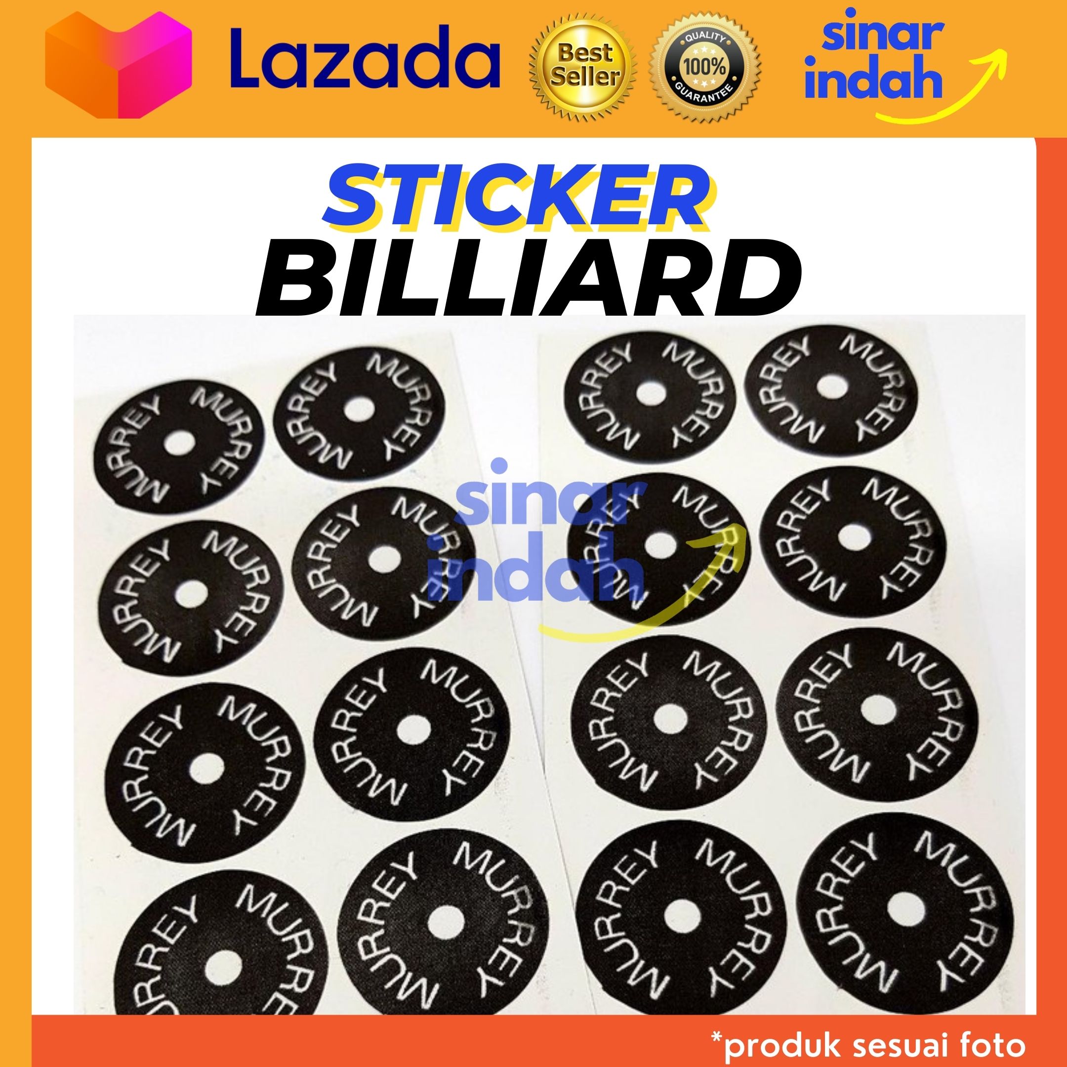 Stiker Billiard Penanda Meja Biliar Sticker Bilyard Titik Hitam Bola ...