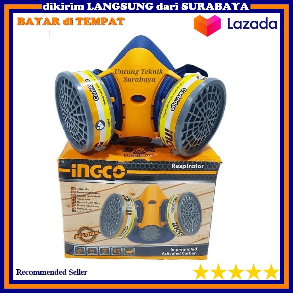 INGCO Masker Double Respirator Indrustrial Grade - Setara 3M | Lazada ...