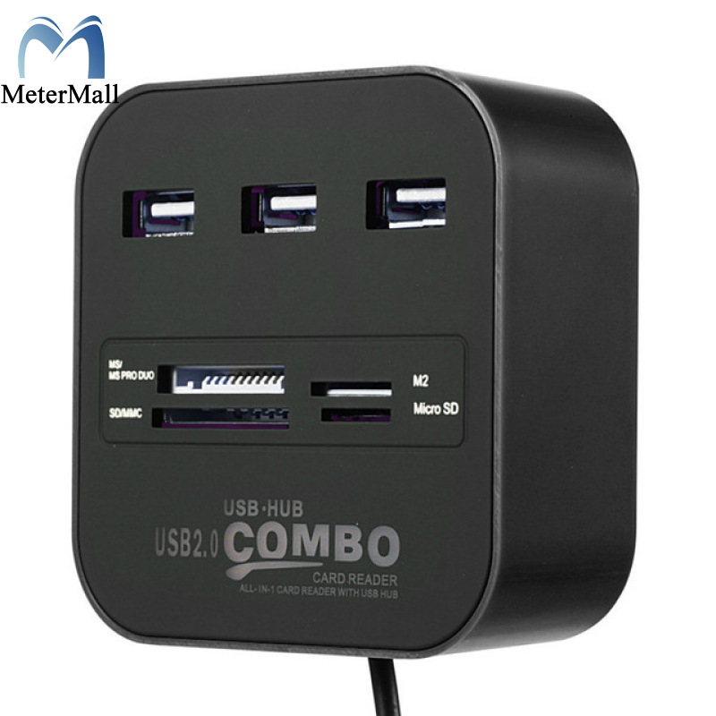 MW USB HUB Combo ในหนึ่ง USB 2.0 Micro SD เครื่องอ่านการ์ด 3 พอร์ต ...