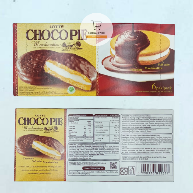 Lotte Choco Pie Marshmallow 168gram isi 6 pcs Chocopie Coklat | Lazada ...
