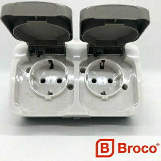 Stop Kontak Double Outbow Tutup Broco Atlantic Horizontal IP44 - 2252 ...