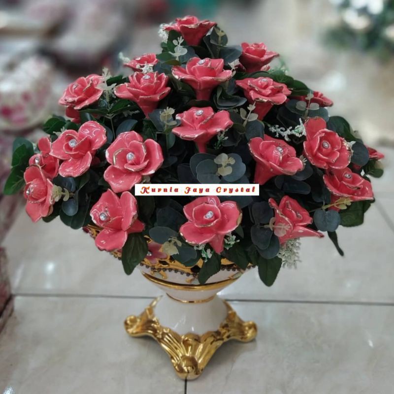 Bunga Rangkai Keramik London 35 Tangkai/ Bunga Keramik London | Lazada ...