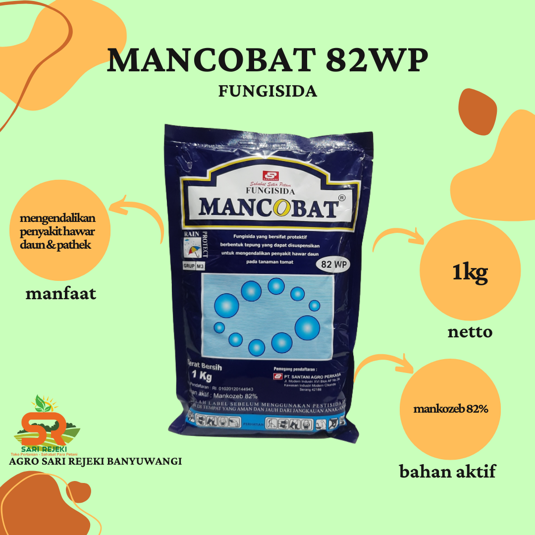 MANCOBAT 82WP 1KG FUNGISIDA PENYAKIT HAWAR DAUN DAN PATEK | Lazada ...