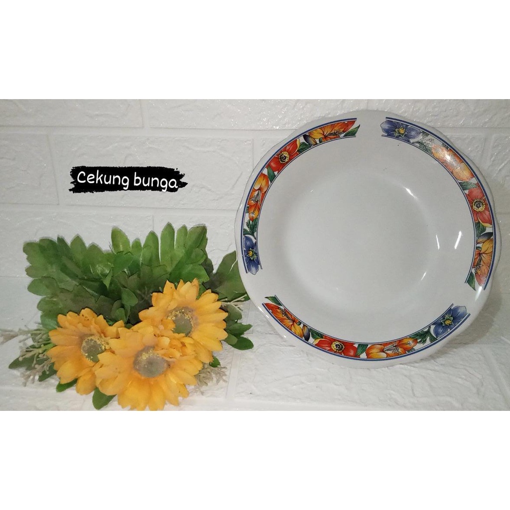 1 pcs piring makan cekung/ piring keramik / piring sayur/piring taniti ...