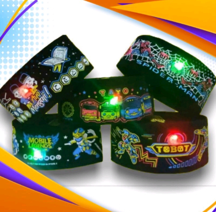 Peci Beludru Anak LED Karakter/Kopiah Songkok Lampu Led Anti Air umur 1 ...