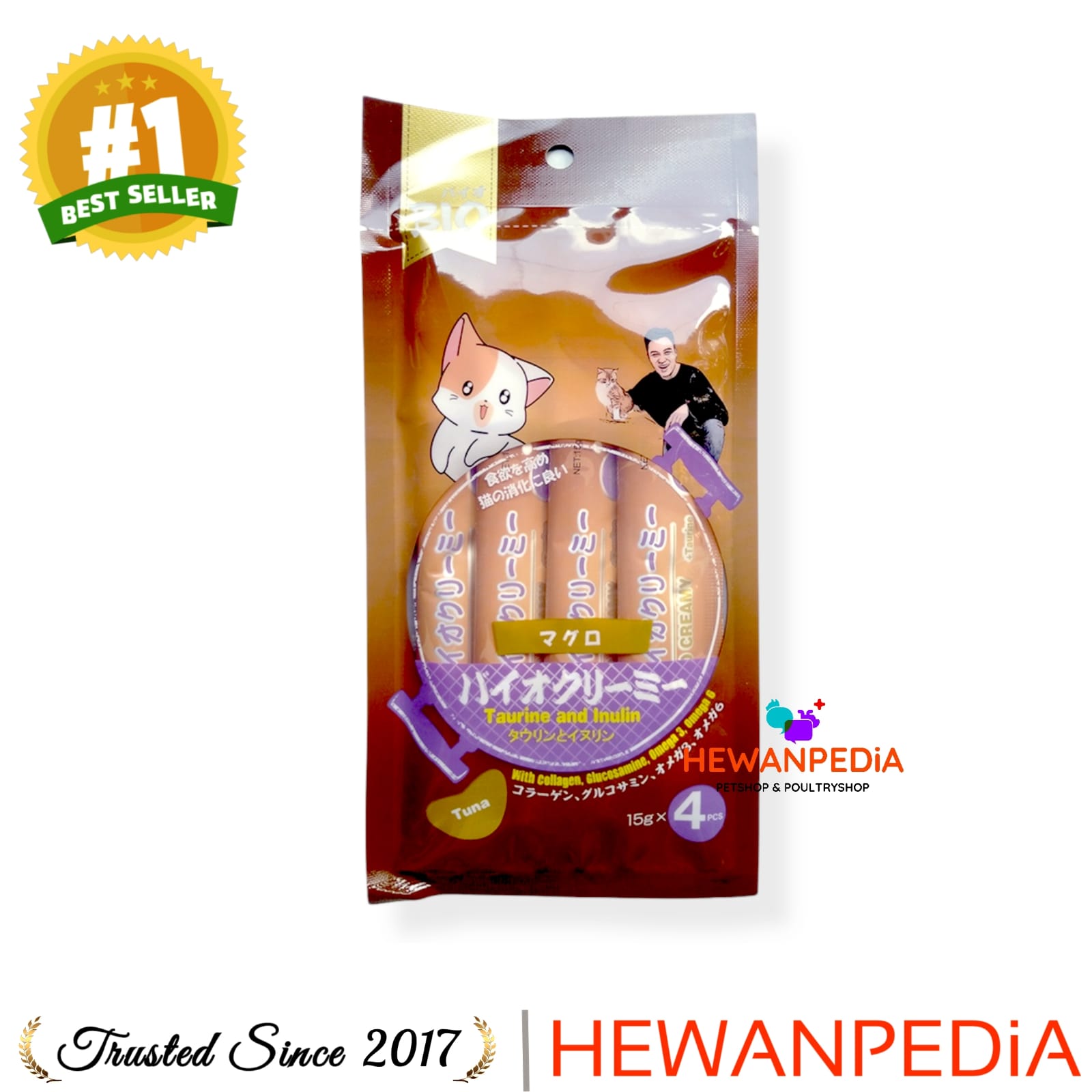 BIO CREAMY TREATS 60 gr SNACK KUCING SATUAN - Makanan Pakan Basah ...