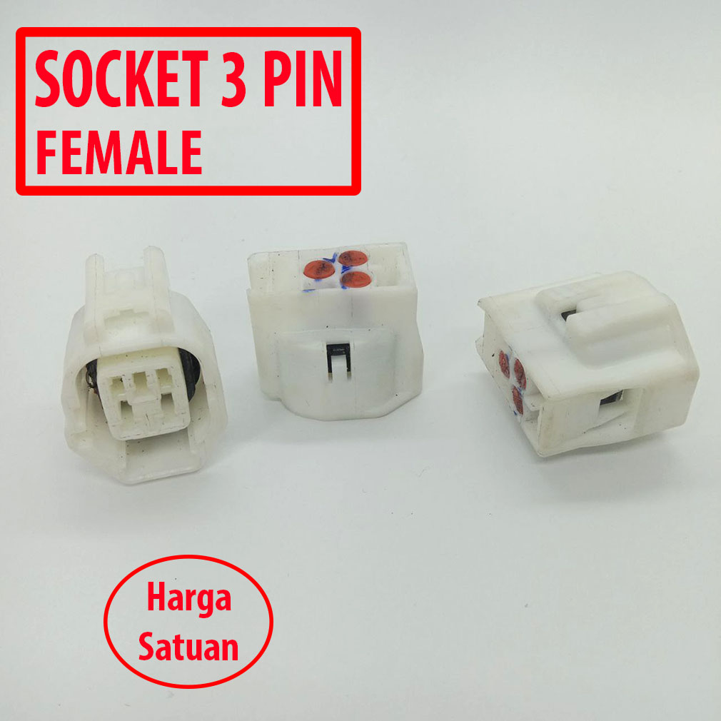 Socket Mobil 3 Pin Universal Female Socket 3 Pin | Lazada Indonesia