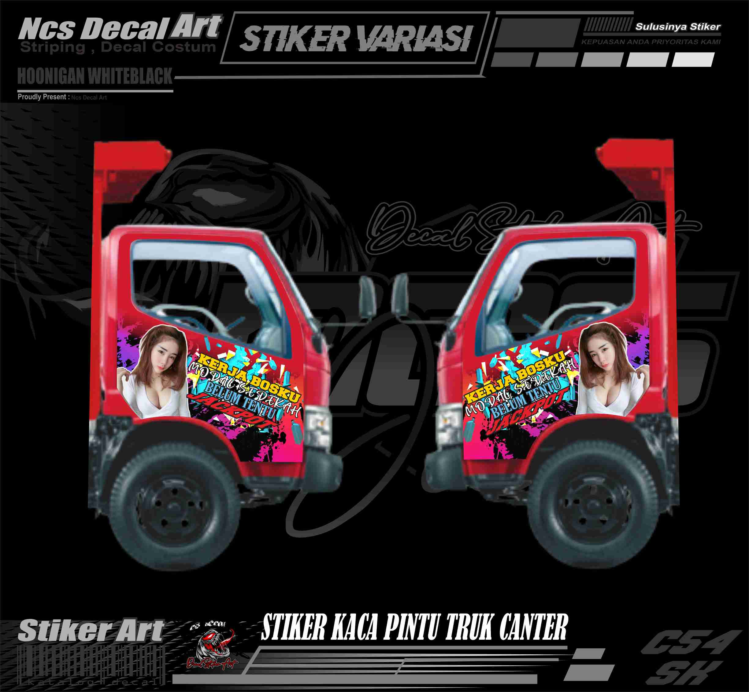 Stiker Pintu Samping Truk Sticker Pintu Kanan Kiri Truk Canter Stiker ...