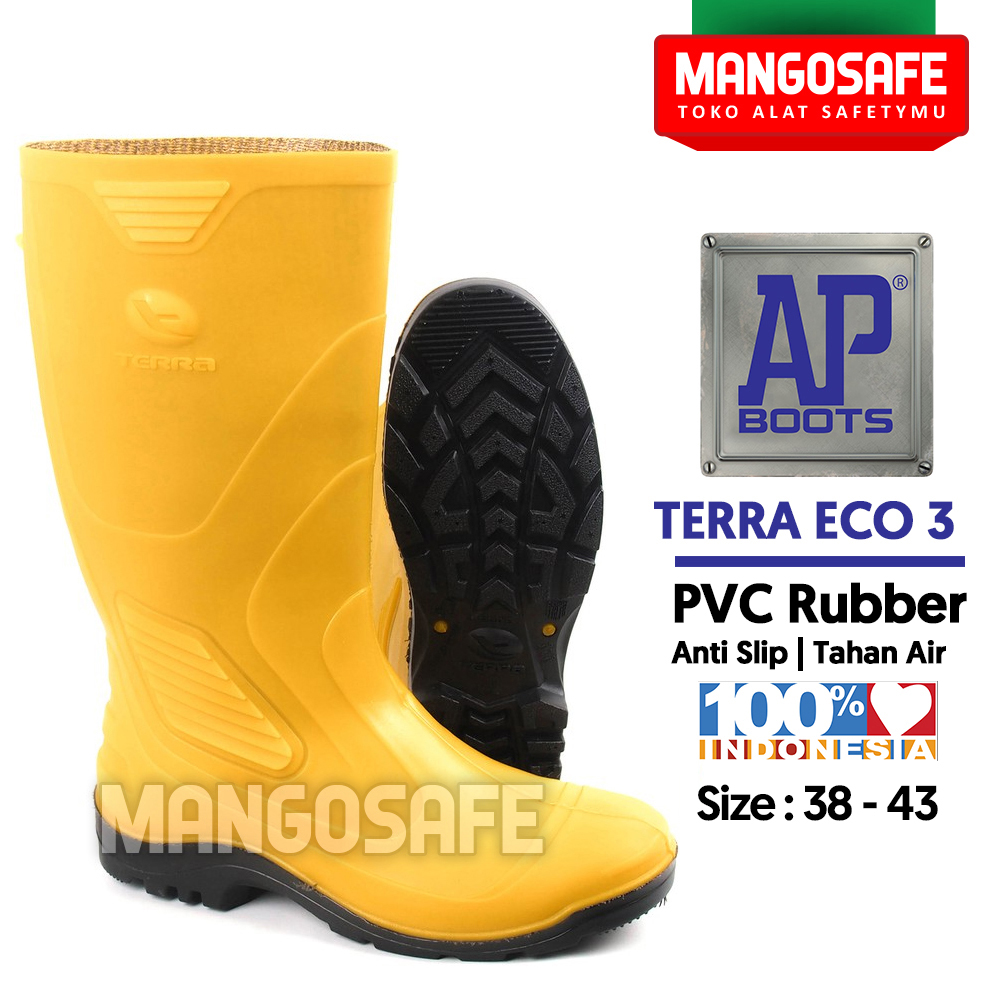 AP Boots Terra Eco 3 Kuning Sepatu Karet PVC Boot Hujan Tinggi Anti Air Anti Slip Waterproof ...