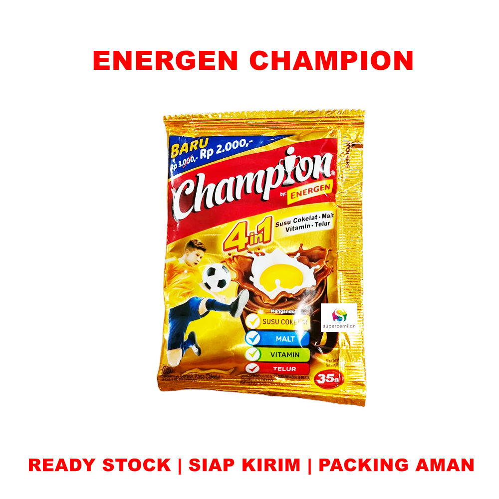 Energen CHAMPION 4in1 Susu Cokelat Vitamin Telur 35 Gram SATUAN ...