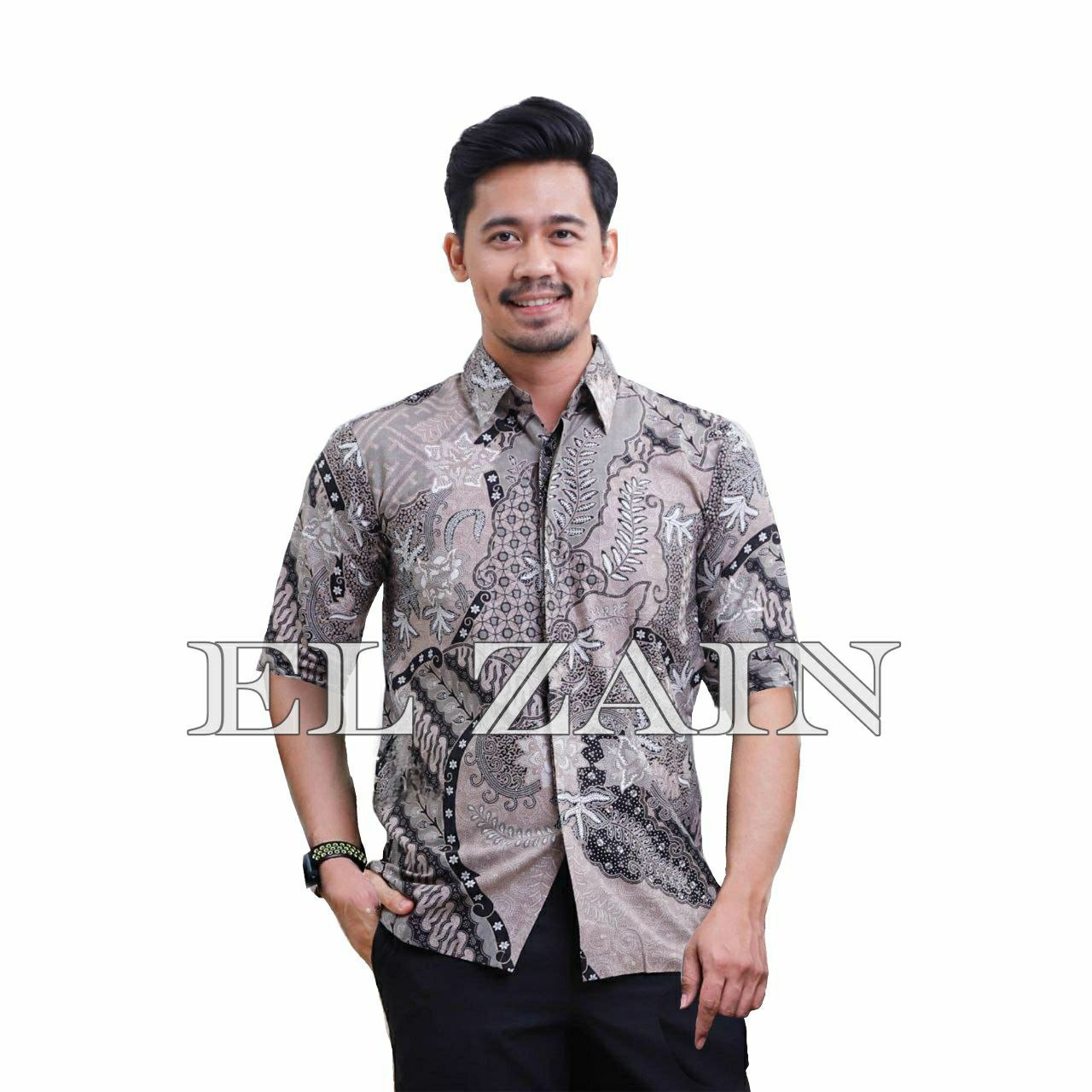 Batik Putra EL Zain TERBARU Couple sweet | Batik Alber Hijau Sage Tua ...