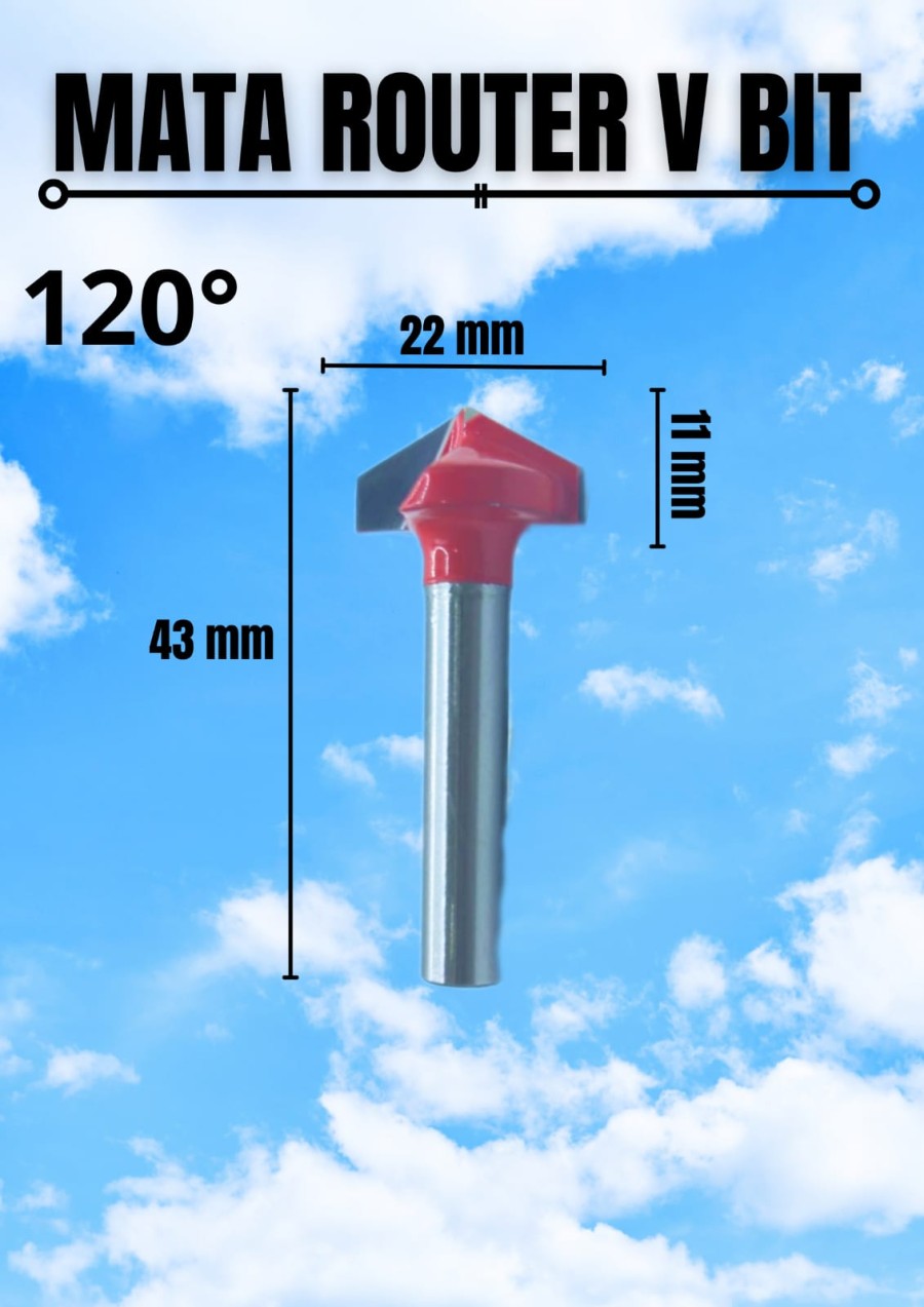 Mata router V bit 3D carbide untuk kayu shank 6mm V groove | Lazada ...