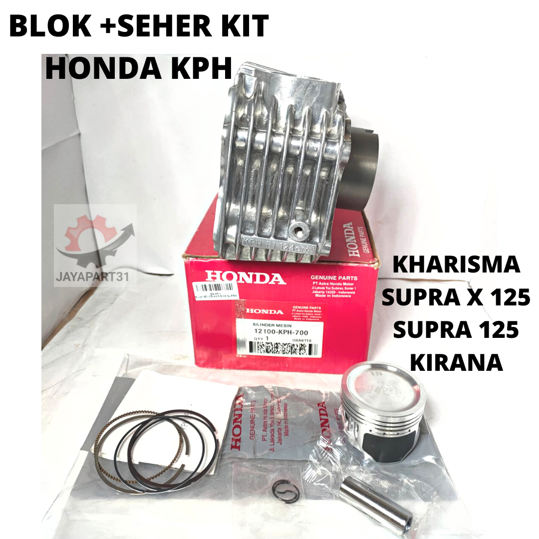 BLOK + SEHER KIT HONDA KPH KUALITAS ORIGINAL KHARISMA SUPRA 125 KARINA ...