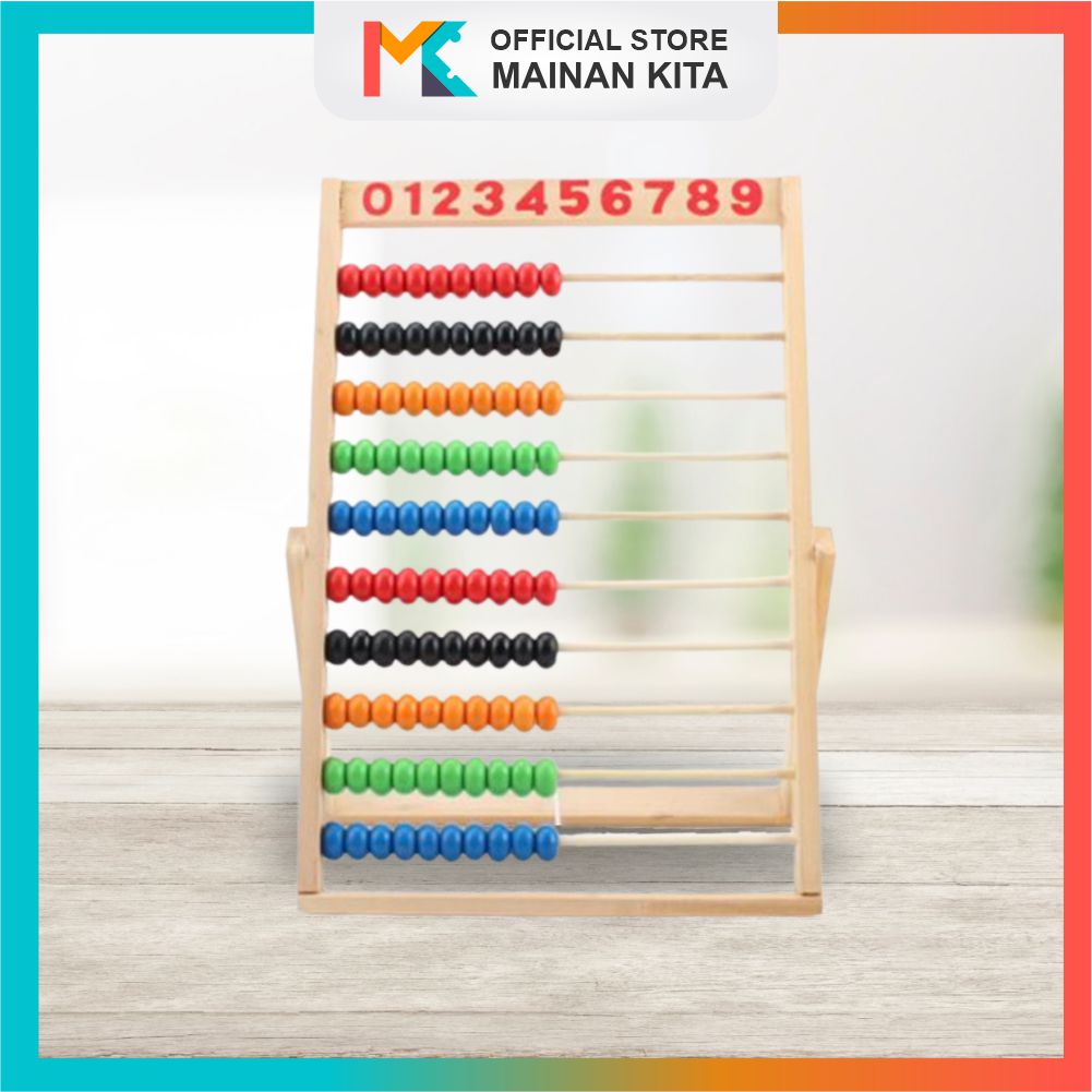 Papan Sempoa kayu berhitung / Sempoa Hitung Anak / Alat hitung anak SD ...