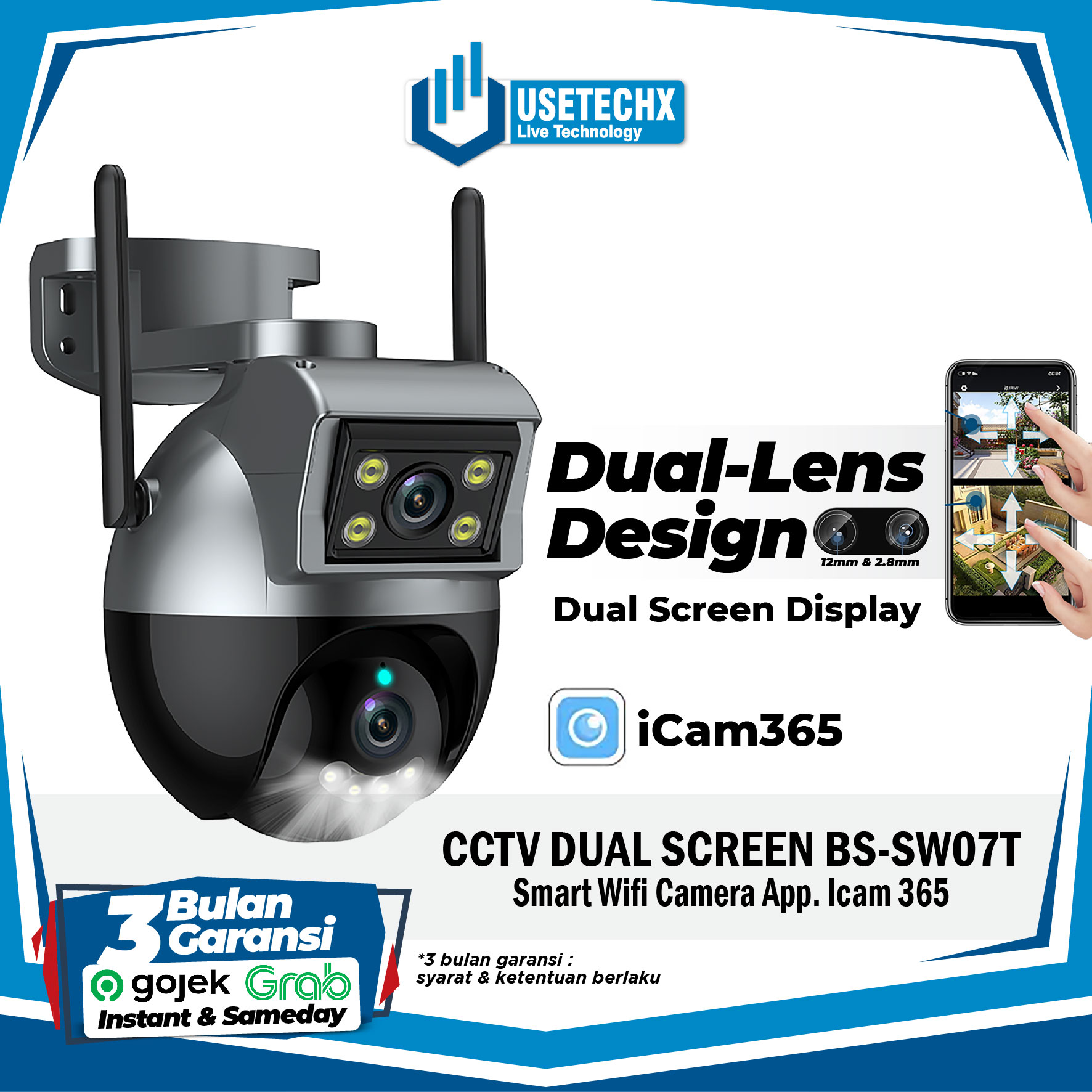 CCTV DUAL SCREEN BS-SW07T Smart Wifi Camera App. Icam 365 | Lazada Indonesia