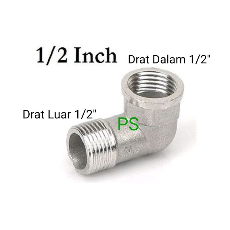 Knee Keni Elbow Siku L Drat Luar 1/2 x 1/2 Snless 304 - Sambungan elbow Nepel Pipa Drat | Lazada ...