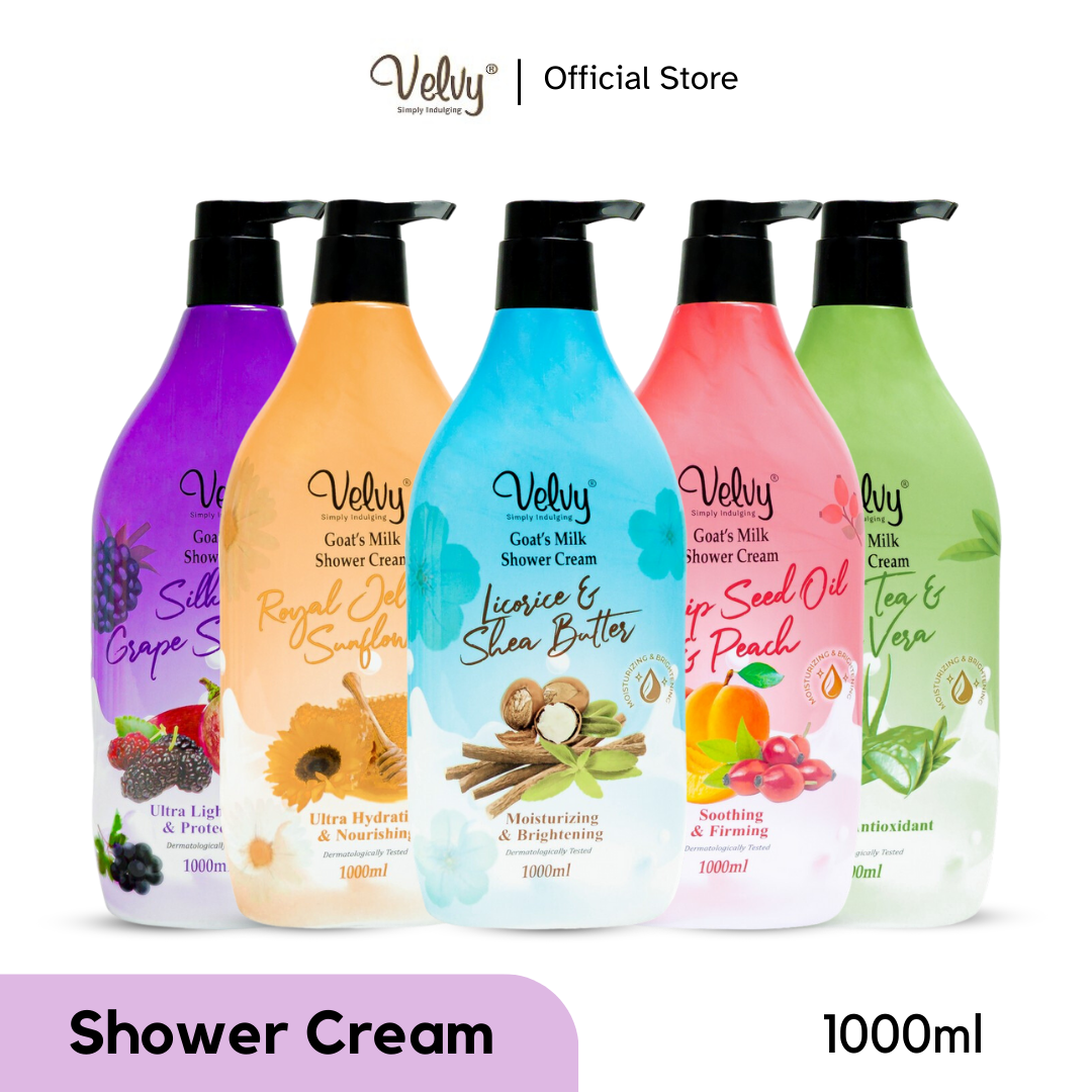 Velvy Goat's Milk Shower Cream 1000ml - All Varian | Lazada Indonesia