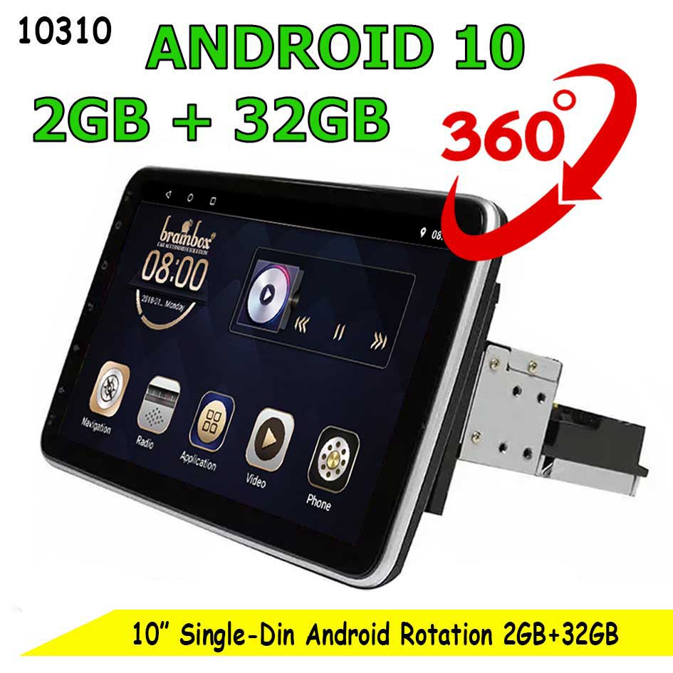 TV Mobil Android 1 Din 10 Inch 2GB+32GB Layar Rotasi Head Unit Tape ...