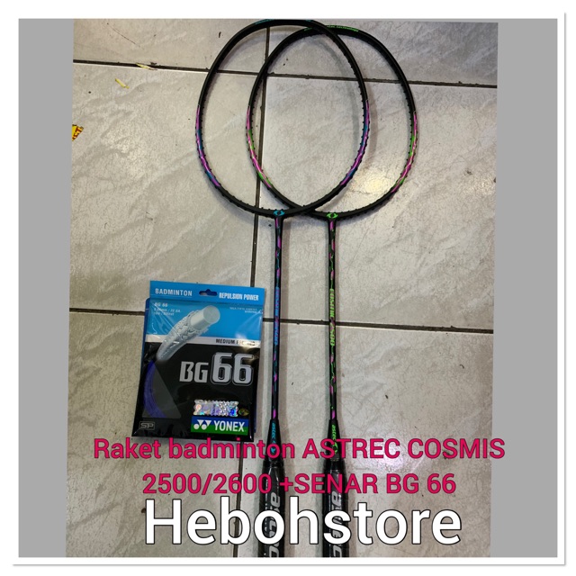 Raket Badminton ASTEC COSMIC 2500/2600 ORIGINAL +SENAR YONEX BG 66 ...