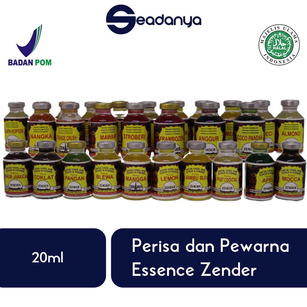 Perisa dan Pewarna Makanan Zender Essence 20ml TERLENGKAP - Semua Rasa ...